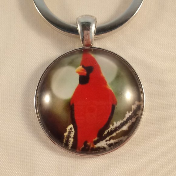 Kristy's Jewels | Accessories | Silver Red Cardinal Bird Cabochon Key ...